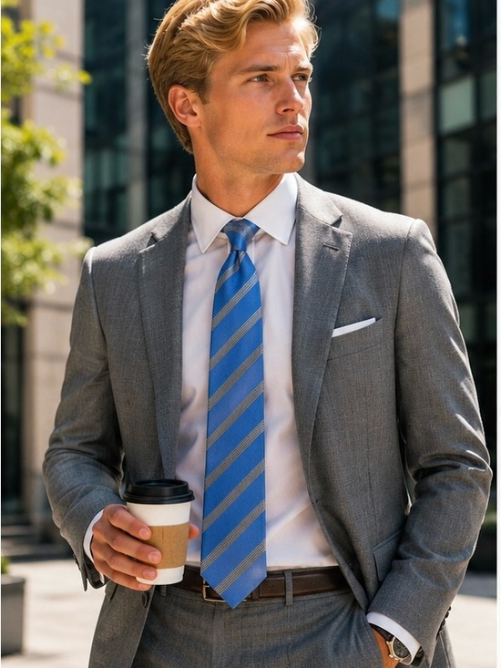 Forsyth Of Canada | Accessories | Forsyth Silk Tie Blue Silver Stripe ...